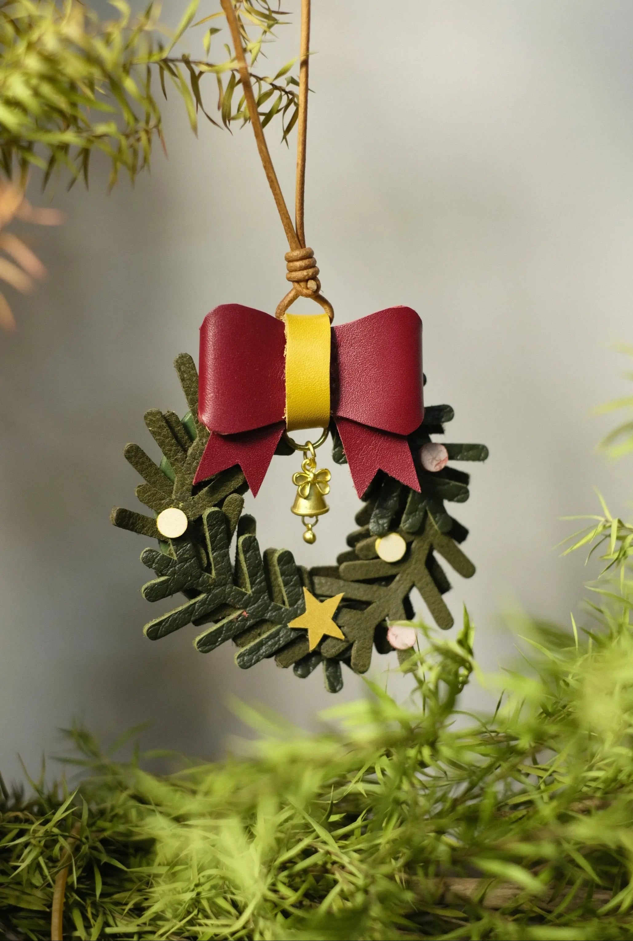 Handmade Leather Mistletoe Charm by ChengTian | Trove & Tone – TROVE & TONE